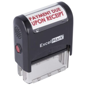 payment due upon receipt self inking rubber stamp - red ink