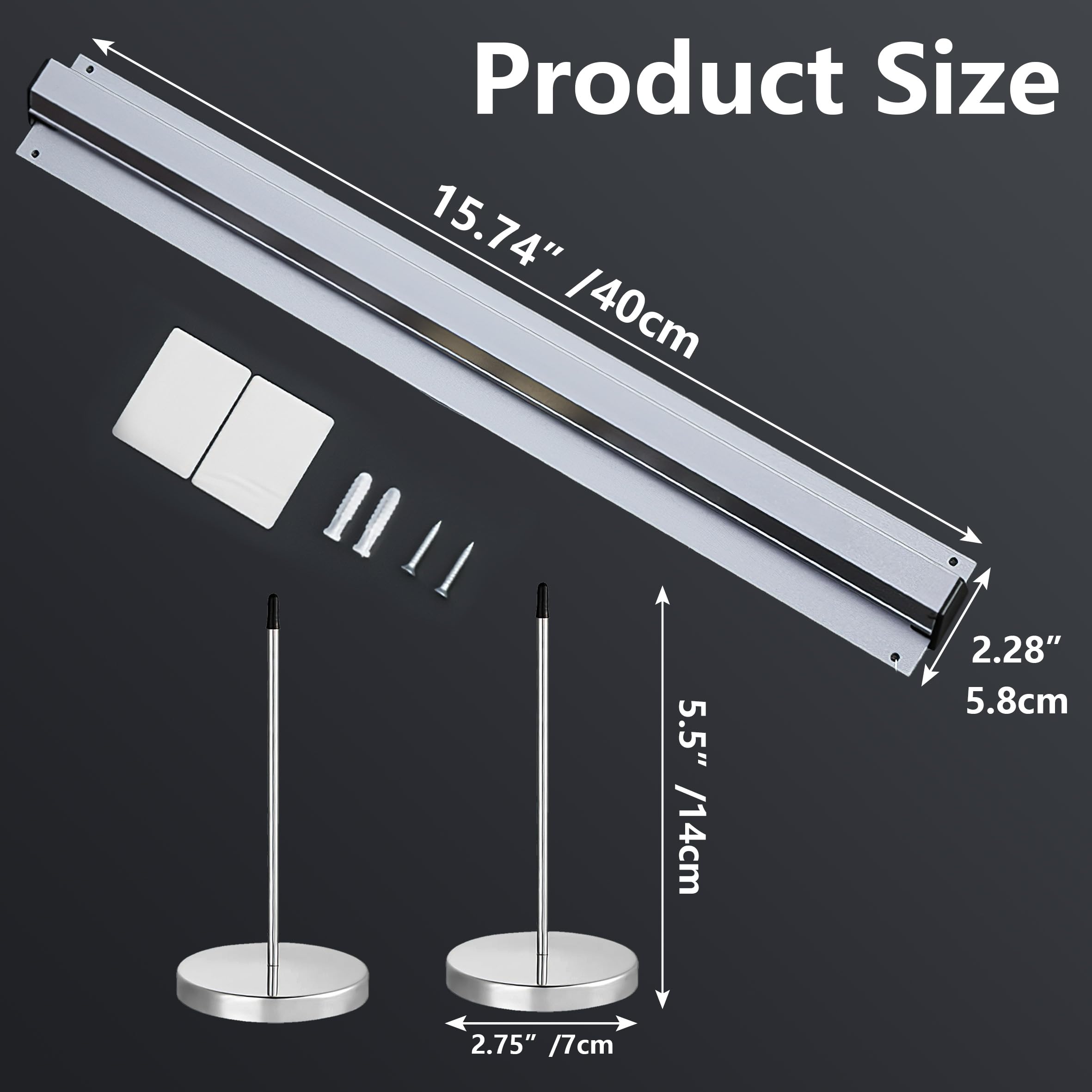 YHNTGB 16 Inch Desk Receipt Holder Aluminum Slide Check Rack Bill Orders Ticket Holder Tab Aluminium Display Rail for Kitchen Restaurant Office Cafes Bar Pubs Note Organizer small business