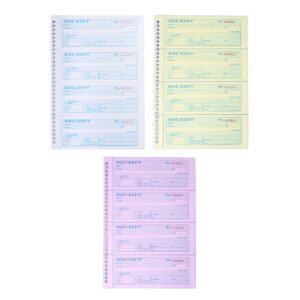 Money Rent Receipt Book,7.9x11.22 Inches 3 Part Carbonless,Receipt Book with Carbon Copies,Cash Receipt Book,100 Sets per Book