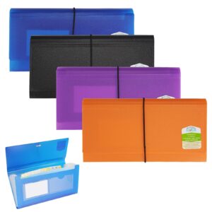 hyunlai expanding file folders 4 pack, 10.4' 5.5' receipt organizer file folder with 12 pocket for receipts,coupons,checks,tickets-water resis…