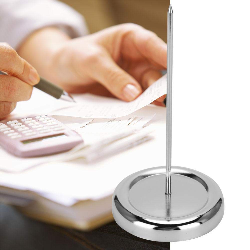 Hilitand Stainless Steel Straight Rod Paper Memo Holder with Clip Check Spindle Bill Fork Receipt Invoice Spike Stick Holder