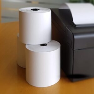 BAM POS 3-1/8" x 230 Thermal Paper Rolls - 48 GSM, Bright White, BPA Free - Easy to Use - Pack of 50 Rolls Per Case