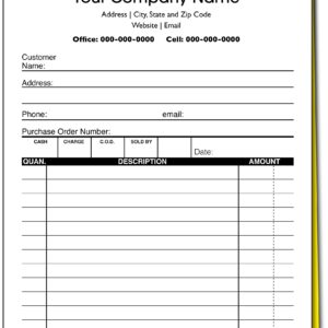 Custom Sales Invoice Personalized Duplicate Carbonless Form with Your Company Name - 2 Books (100 Sets) Numbered