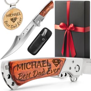 personalized gift for men - customized pocket knife - custom engraved knives - engraved gifts for dad husband - gift idea for birthday christmas valentine's day anniversary stocking stuffers 4172 ps