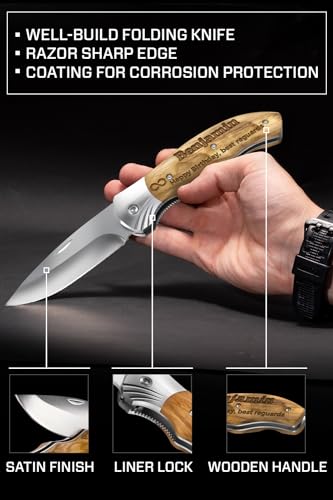 Personalized Gift for Men - Customized Pocket Knife Custom Engraved Knives Gifts Dad Husband Idea Birthday Christmas Valentine's Day Anniversary Stocking Stuffers 6651 PS