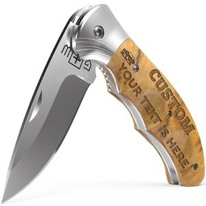 personalized gift for men - customized pocket knife custom engraved knives gifts dad husband idea birthday christmas valentine's day anniversary stocking stuffers 6651 ps