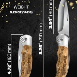 Personalized Gift for Men - Customized Pocket Knife Custom Engraved Knives Gifts Dad Husband Idea Birthday Christmas Valentine's Day Anniversary Stocking Stuffers 6651 PS