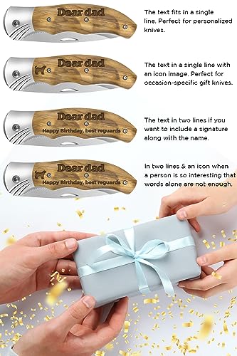 Personalized Gift for Men - Customized Pocket Knife Custom Engraved Knives Gifts Dad Husband Idea Birthday Christmas Valentine's Day Anniversary Stocking Stuffers 6651 PS