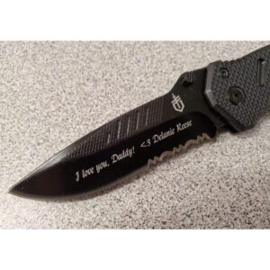 Custom Laser Engraved Gerber Swagger Folding Pocket Knife