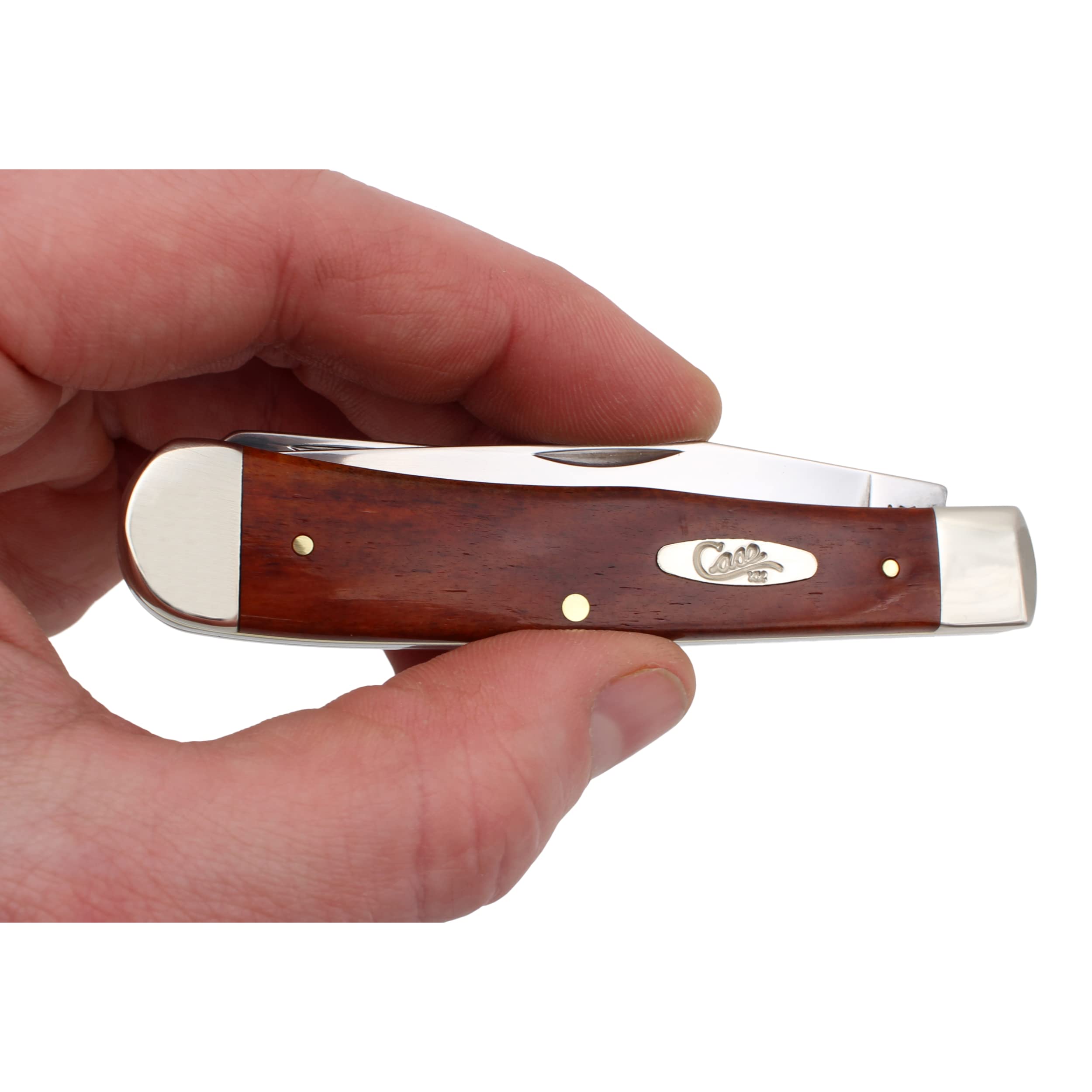 Case Pocket Knife, Smooth Chestnut Bone Trapper #28707 with Personalized Laser Engraved Handle, Two Blades, Valentines Day Gifts, Father's Day Gifts