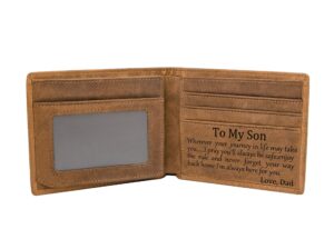 k kenon mom son wallet - engraved leather men wallet-the perfect personalized son gift from mom and dad (wallets-for son from dad)