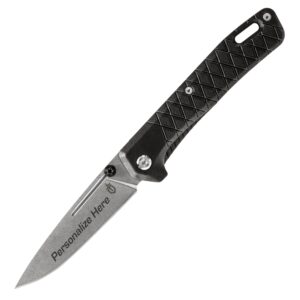 gerber zilch pocket knife - custom laser engraved (black)