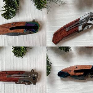 Wood Shop Engraved Pocket Knife Gifts For Men Stainless Steel 5" Blade With Ultra-Secure & Comfortable Belt Clip Personalized Engraved Knive for Everyday Carry, Groomsmen Camping Birthday Father's Day Or A Gift For Your Guys - This Knife Is The Perfect Ch