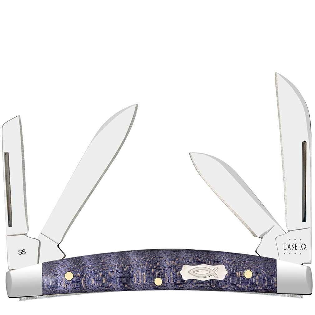 Case XX WR POCKET KNIFE SMALL CONGRESS - SMOOTH PURPLE CURLY MAPLE, ITEM 80548, LENGTH CLOSED 3 1/8 INCH (7468 SS)