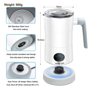 newoer Electric Milk Frother and Warmer,4 in 1 Automatic Milk Frothers 400W Automatic Milk Foam Maker with Hot & Cold Milk Functionality for Latte Coffee Hot Chocolates Cappuccino