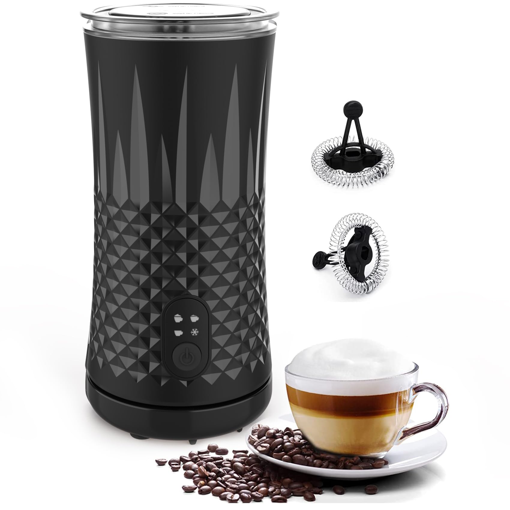 SOMKTN Electric Milk Frother and Steamer - Hot & Cold Milk Foamer with Auto Shut-Off - Quick and Effortless Frothing - 8oz/240ml Milk Warmer for Coffee, Latte, Cappuccino, Hot Chocolates