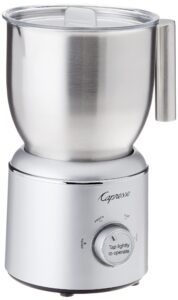 capresso froth select automatic milk frother and hot chocolate maker, stainless steel 209.05, silver, 20 ounce