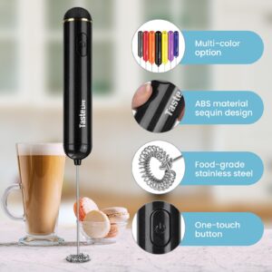 Handheld Milk Frother, Battery Operated Electric Foam Maker and Mixer for Drinks (Black)