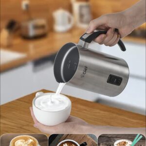 COMMERCIAL CHEF Cordless Milk Frother for Hot and Cold Milk, Cordless Frother, Milk Frother Handheld for Kitchen Coffee Bar, Cappuccino, and More