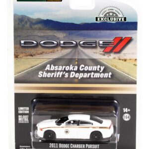 2011 Charger Pursuit White Absaroka County Sheriff's Department Hobby Exclusive 1/64 Diecast Model Car by Greenlight 30334