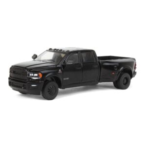 greenlight 1/64 2021 dodge ram dually pick-up truck limited night edition 51472, black