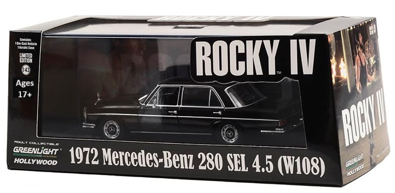 Greenlight 86639 Rocky IV Rocky’s 1972 Mer cedes-Benz 280 SEL 4.5 (W108) 1/43 Scale Diecast