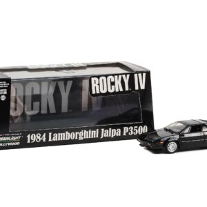 1984 Lambo Jalpa P3500 Black Rocky IV (1985) Movie Hollywood Series 1/43 Diecast Model Car by Greenlight 86638