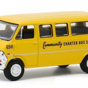 Greenlight 30155 1968 Community Charter Bus System Club Wagon School Bus (Hobby Exclusive) 1:64 Scale Diecast