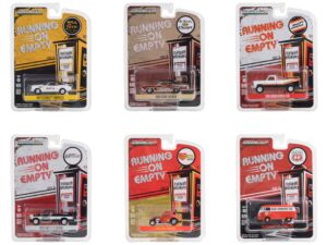 running on empty 6 piece set series 16 1/64 diecast model cars by greenlight 41160set