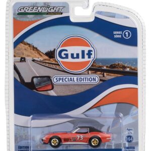 Greenlight 41135-B Gulf Oil Special Edition Series 1-1969 Chevy Corvette #73 1/64 Scale