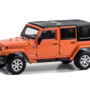 2010 Wrangler Unlimited Orange with Black Top Cold Pursuit (2019) Movie Hollywood Series Release 40 1/64 Diecast Model Car by Greenlight 62010E