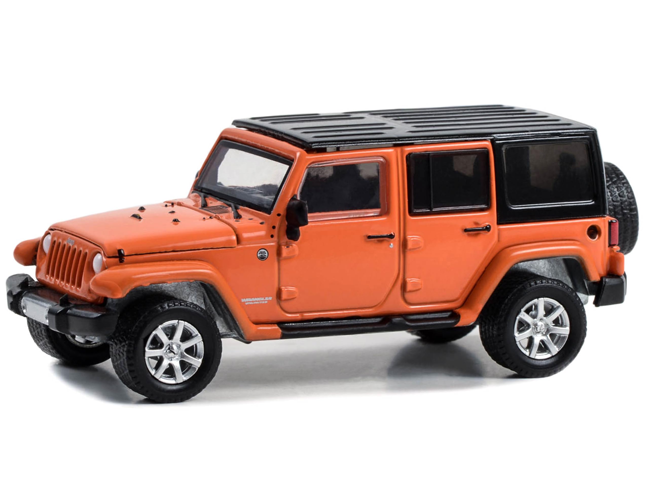 2010 Wrangler Unlimited Orange with Black Top Cold Pursuit (2019) Movie Hollywood Series Release 40 1/64 Diecast Model Car by Greenlight 62010E