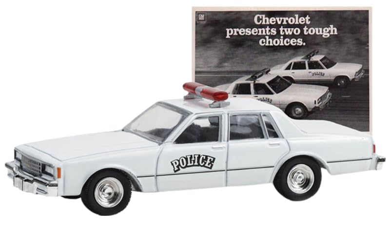 Greenlight 39130-E Vintage Ad Cars Series 9-1980 Chevy Impala 9C1 Police “Chevrolet Presents Two Tough Choices” 1/64 Scale