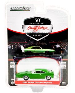 1969 charger daytona spring green metallic (lot #1399) barrett jackson scottsdale edition series 8 1/64 diecast model car by greenlight 37240 b