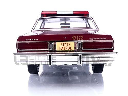 Greenlight 1987 Chevrolet Caprice Burgundy with Burgundy Interior Minnesota State Trooper Fargo (1996) Movie Artisan Collection 1/18 Diecast Model Car