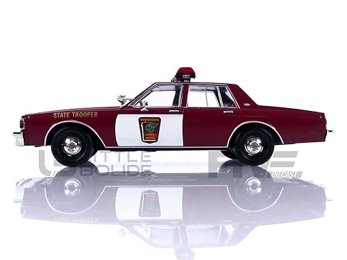 Greenlight 1987 Chevrolet Caprice Burgundy with Burgundy Interior Minnesota State Trooper Fargo (1996) Movie Artisan Collection 1/18 Diecast Model Car