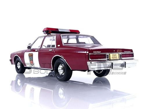 Greenlight 1987 Chevrolet Caprice Burgundy with Burgundy Interior Minnesota State Trooper Fargo (1996) Movie Artisan Collection 1/18 Diecast Model Car