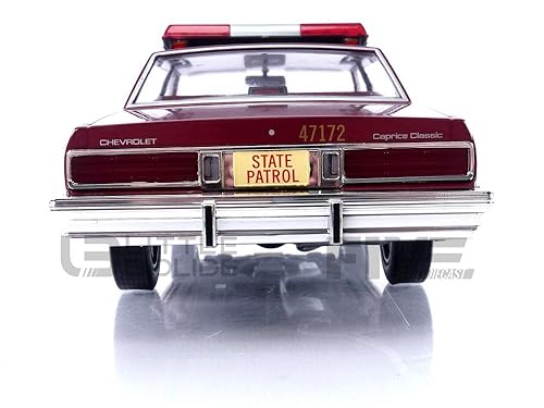 Greenlight 1987 Chevrolet Caprice Burgundy with Burgundy Interior Minnesota State Trooper Fargo (1996) Movie Artisan Collection 1/18 Diecast Model Car