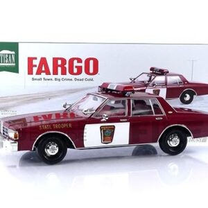 Greenlight 1987 Chevrolet Caprice Burgundy with Burgundy Interior Minnesota State Trooper Fargo (1996) Movie Artisan Collection 1/18 Diecast Model Car