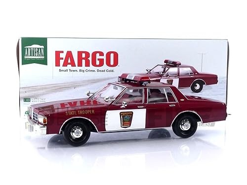 Greenlight 1987 Chevrolet Caprice Burgundy with Burgundy Interior Minnesota State Trooper Fargo (1996) Movie Artisan Collection 1/18 Diecast Model Car