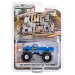 1985 Chevy Silverado C-10 Monster Truck Blue Bear Foot III Kings of Crunch Series 13 1/64 Diecast Model Car by Greenlight 49130C