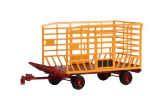 greenlight 48070-f down on the farm series 7 - bale throw wagon - yellow and red 1:64 scale diecast