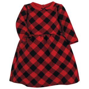 Hudson Baby Baby Girls' Quilted Cotton Dress and Leggings, Buffalo Plaid, 2T