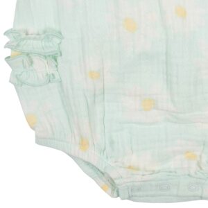 Gerber Baby Girls Sleeveless Ruffle Romper, Daisies, 3-6 Months