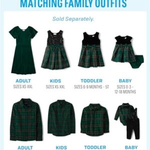 The Children's Place Baby Girls' and Newborn Holiday Dress, Green Plaid, 0-3 Months