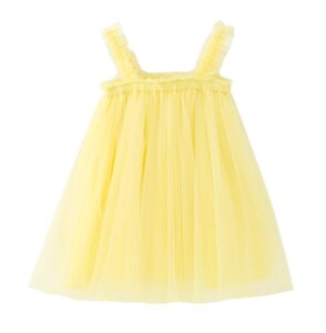 ncycullo baby girls tutu dress toddler rainbow tulle dress sleeveless infant sundress princess soft pom tutu dresses 134 yellow 90