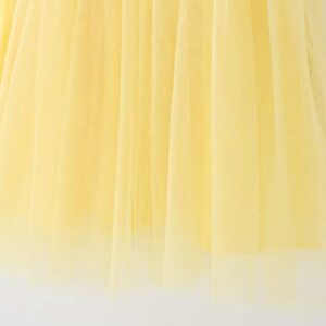 Ncycullo Baby Girls Tutu Dress Toddler Rainbow Tulle Dress Sleeveless Infant Sundress Princess Soft Pom Tutu Dresses 134 Yellow 90