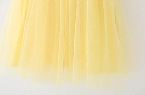 Ncycullo Baby Girls Tutu Dress Toddler Rainbow Tulle Dress Sleeveless Infant Sundress Princess Soft Pom Tutu Dresses 134 Yellow 90