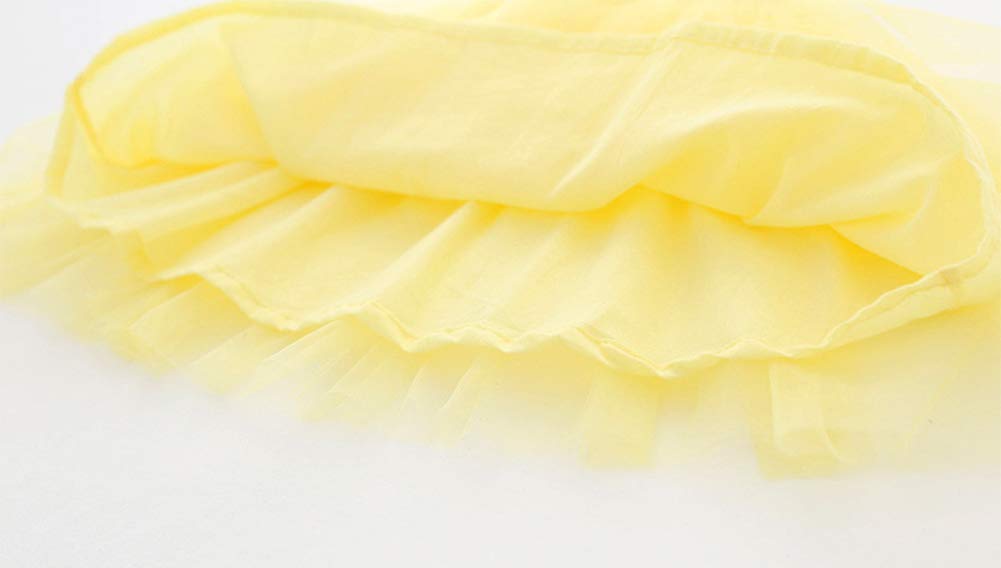 Ncycullo Baby Girls Tutu Dress Toddler Rainbow Tulle Dress Sleeveless Infant Sundress Princess Soft Pom Tutu Dresses 134 Yellow 90