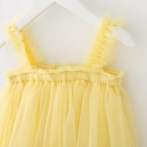 Ncycullo Baby Girls Tutu Dress Toddler Rainbow Tulle Dress Sleeveless Infant Sundress Princess Soft Pom Tutu Dresses 134 Yellow 90